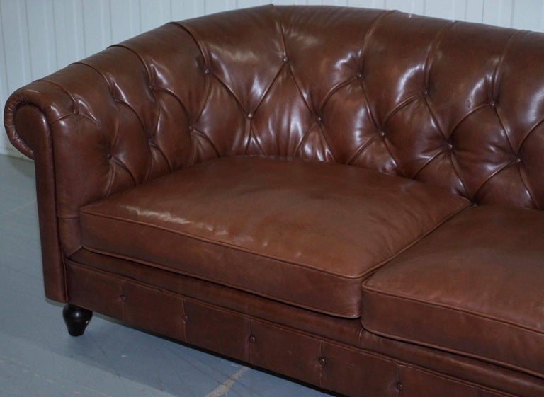 Very Rare Bfelix Chesterfield Silky Soft Italian Brown Leather Sofa at ...