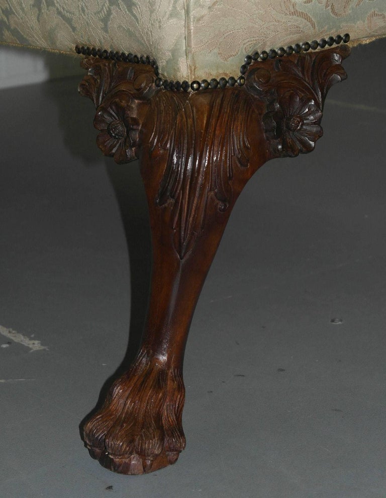 Antique George II Irish Style Handmade Settee Lion Carver Hairy Paw ...