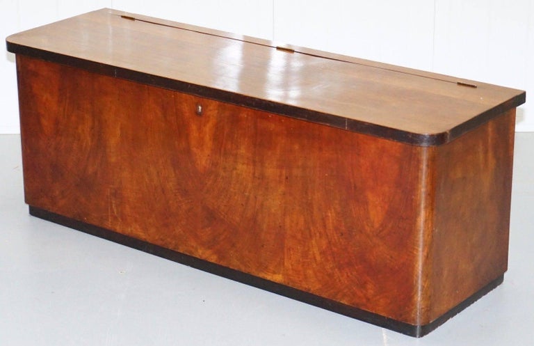 Antique Flamed Mahogany Chest Seat with Open Top Large Storage Trunk at ...