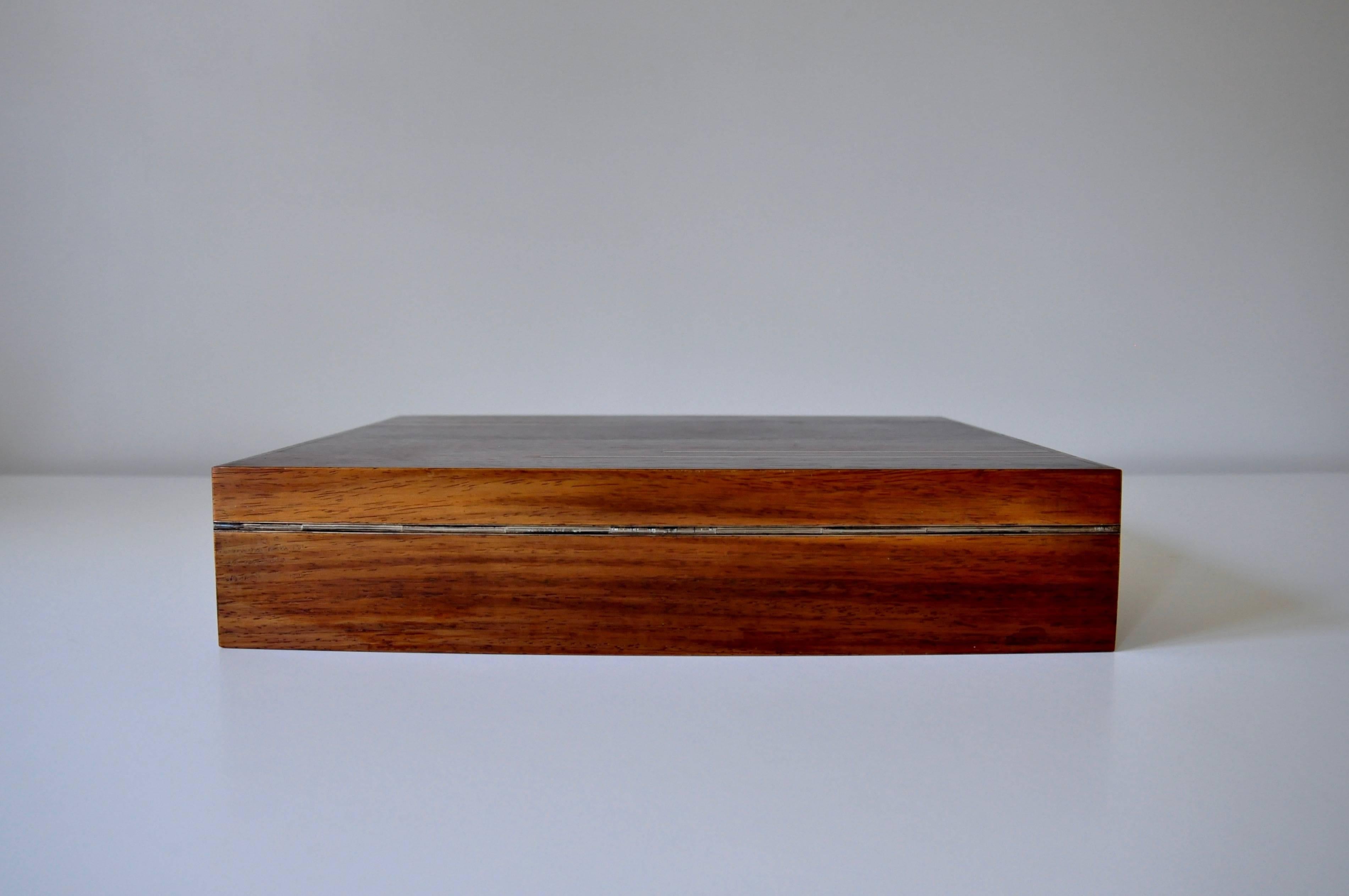 Very Rare Huge Rosewood Box by Axel Salomonsen with Sterling Inlays at ...