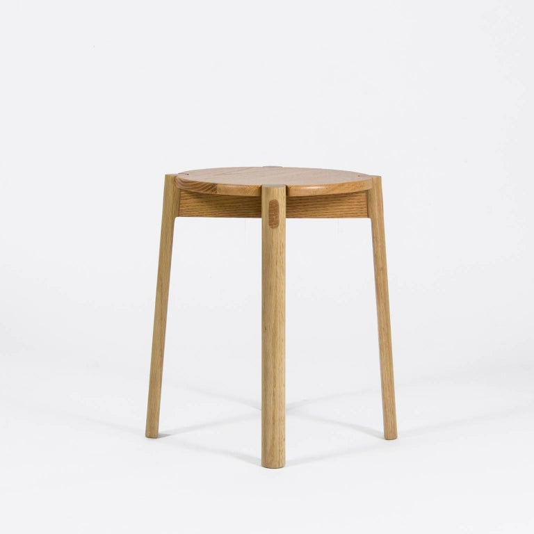 Contemporary Danish Style Wooden Stool For Sale at 1stDibs
