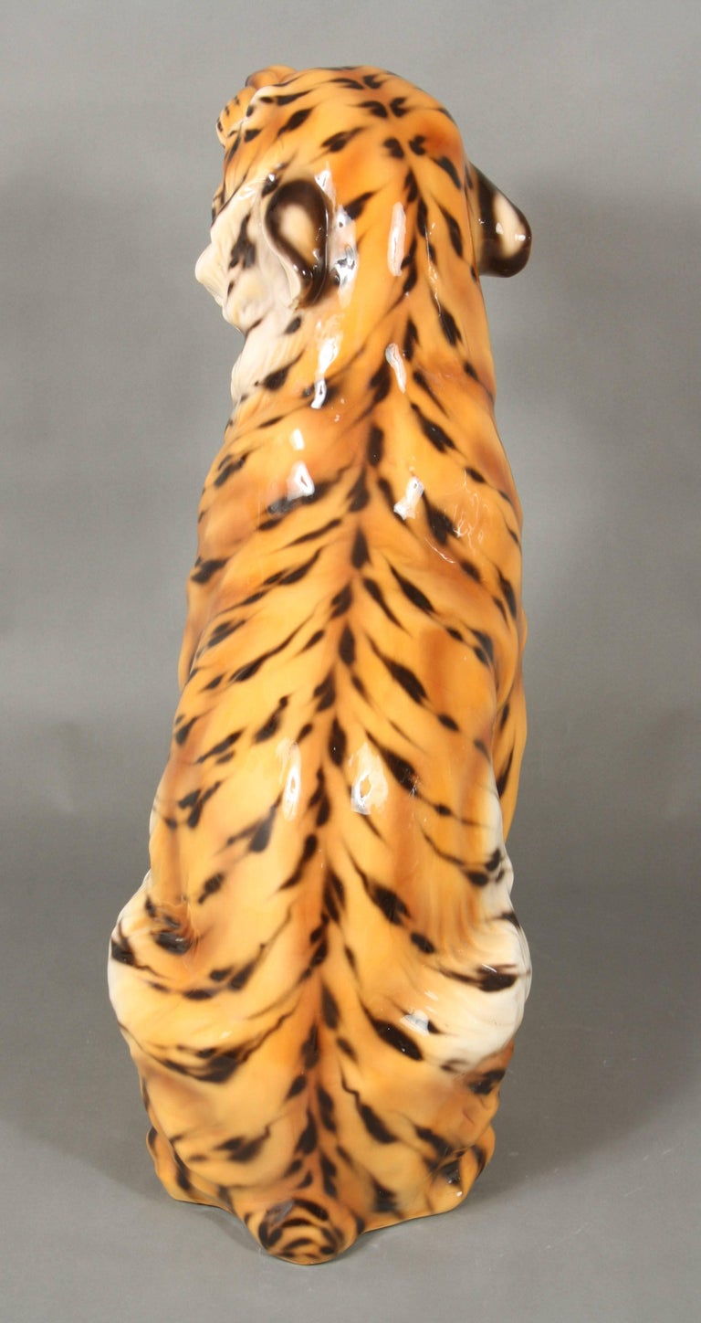 Porcelain Sculpture of a Tiger, Italy at 1stDibs