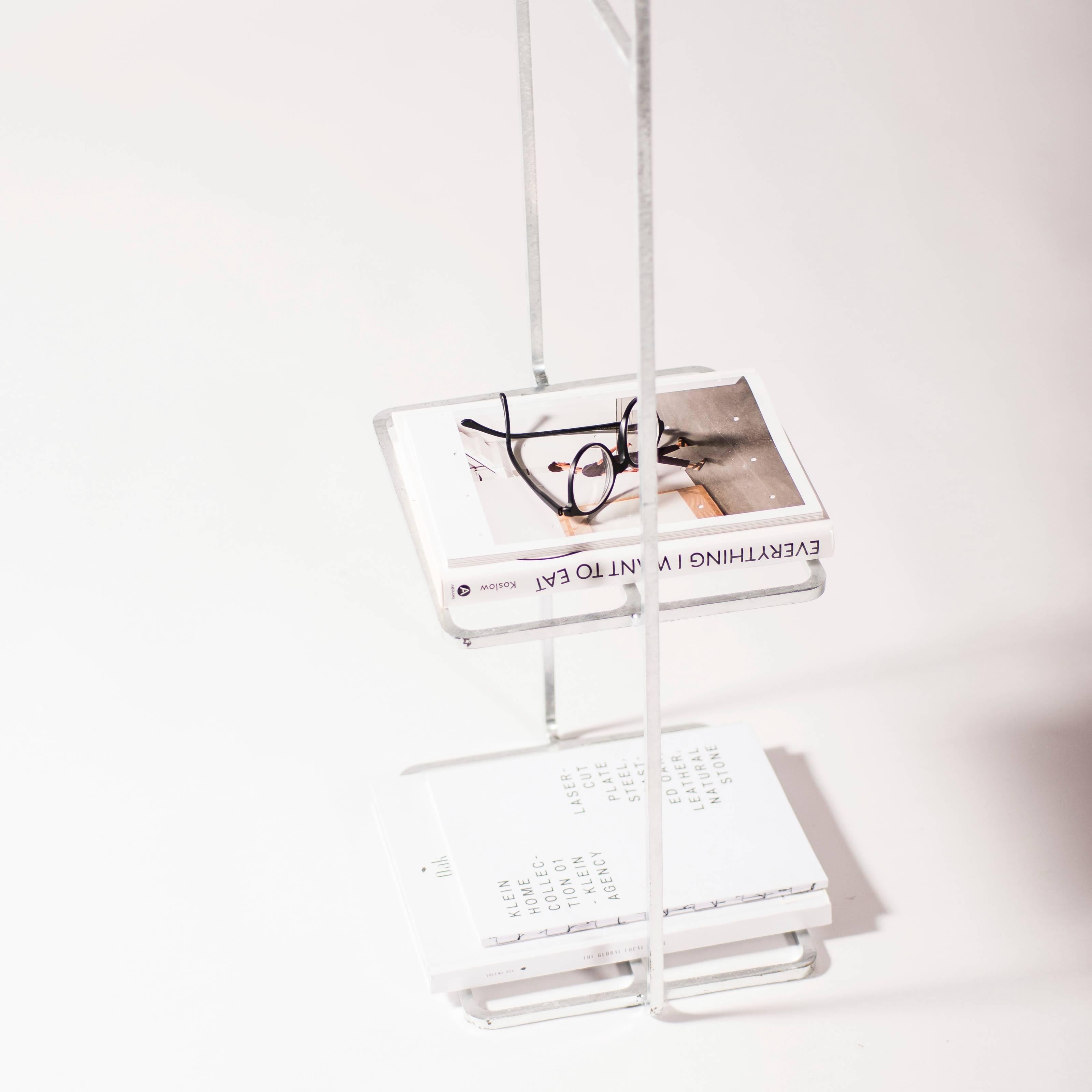 Minimal Magazine Rack in Laser-Cut Galvanized Steel at 1stDibs ...