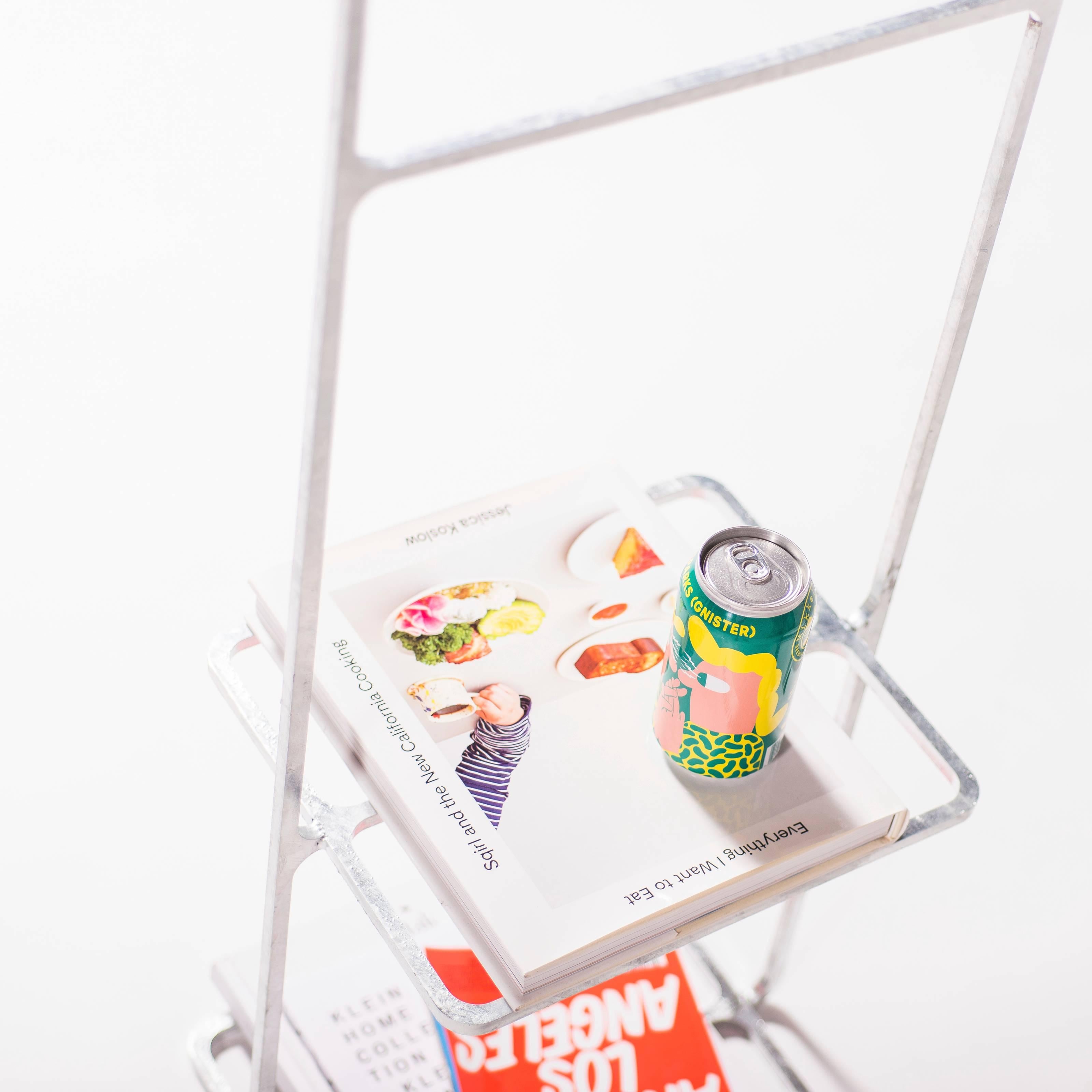 Minimal Magazine Rack in Laser-Cut Galvanized Steel at 1stDibs ...