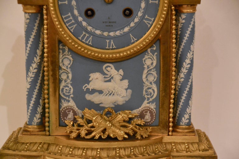 Rare 3 Color Antique Wedgwood Clock with Ormolu Mount at 1stDibs