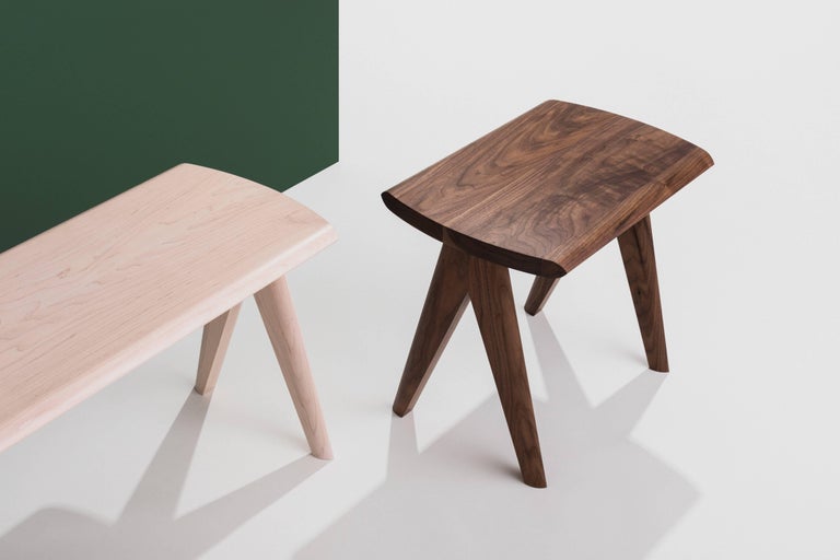 Crest Bench by Tretiak Works, Contemporary Handmade Solid Maple Bench ...