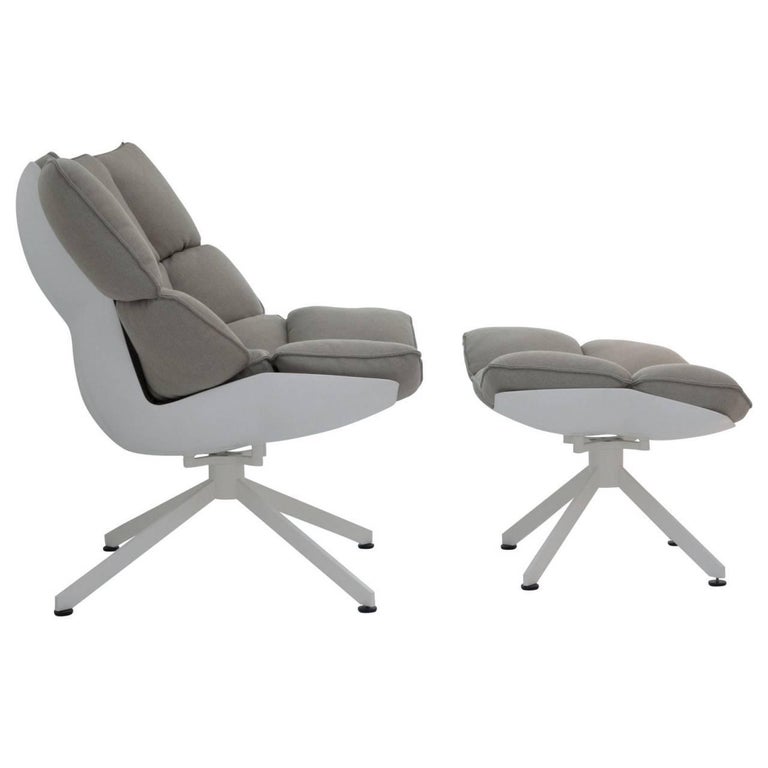 Armchair "Husk" with Stool by Manufacturer B&B Italia in Aluminium ...