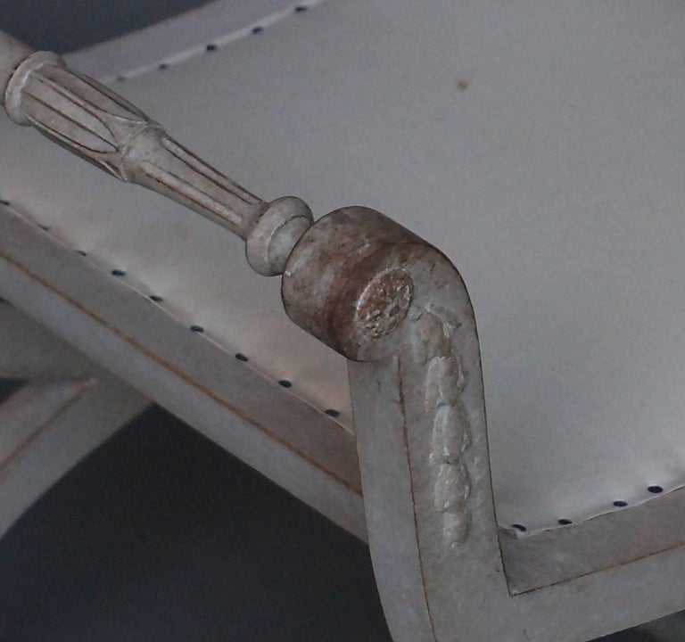 Pair of Curule Stools in the Gustavian Style at 1stDibs