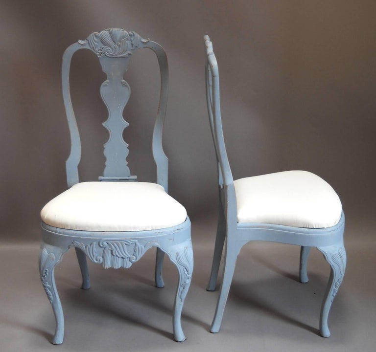 Set of Eight Rococo Style Dining Chairs at 1stDibs