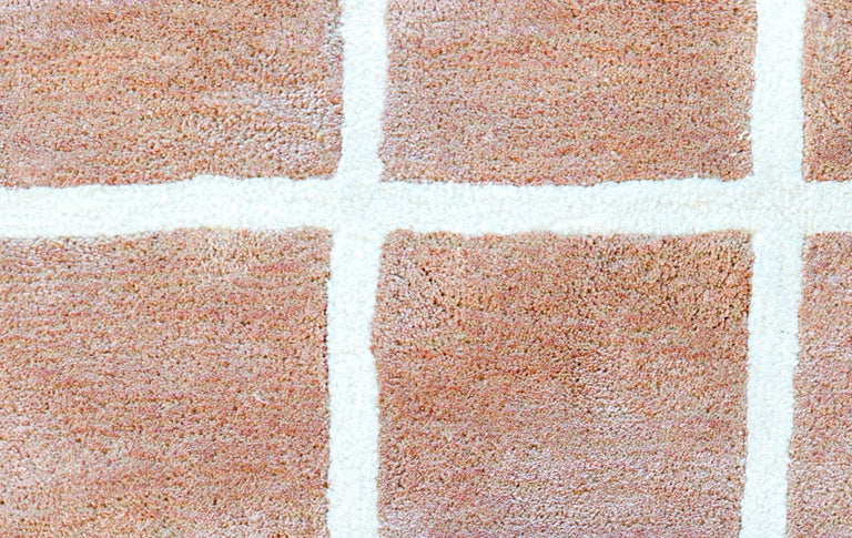 Kathy Oval Grid Pattern Rug by Pieces, Modern Hand Tufted Nude Carpet ...