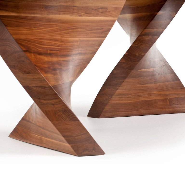 HELICAL Statement Dining Table in Walnut For Sale at 1stDibs