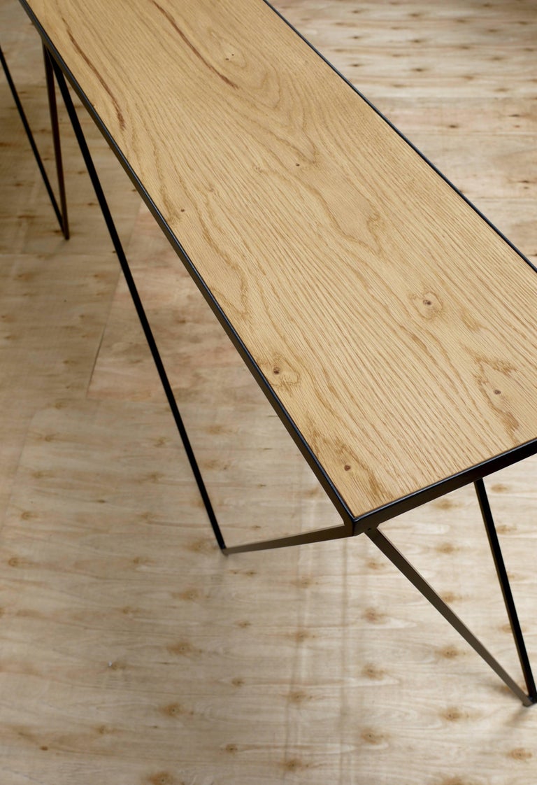 Large Modern Console Table in with Oak Top at 1stDibs