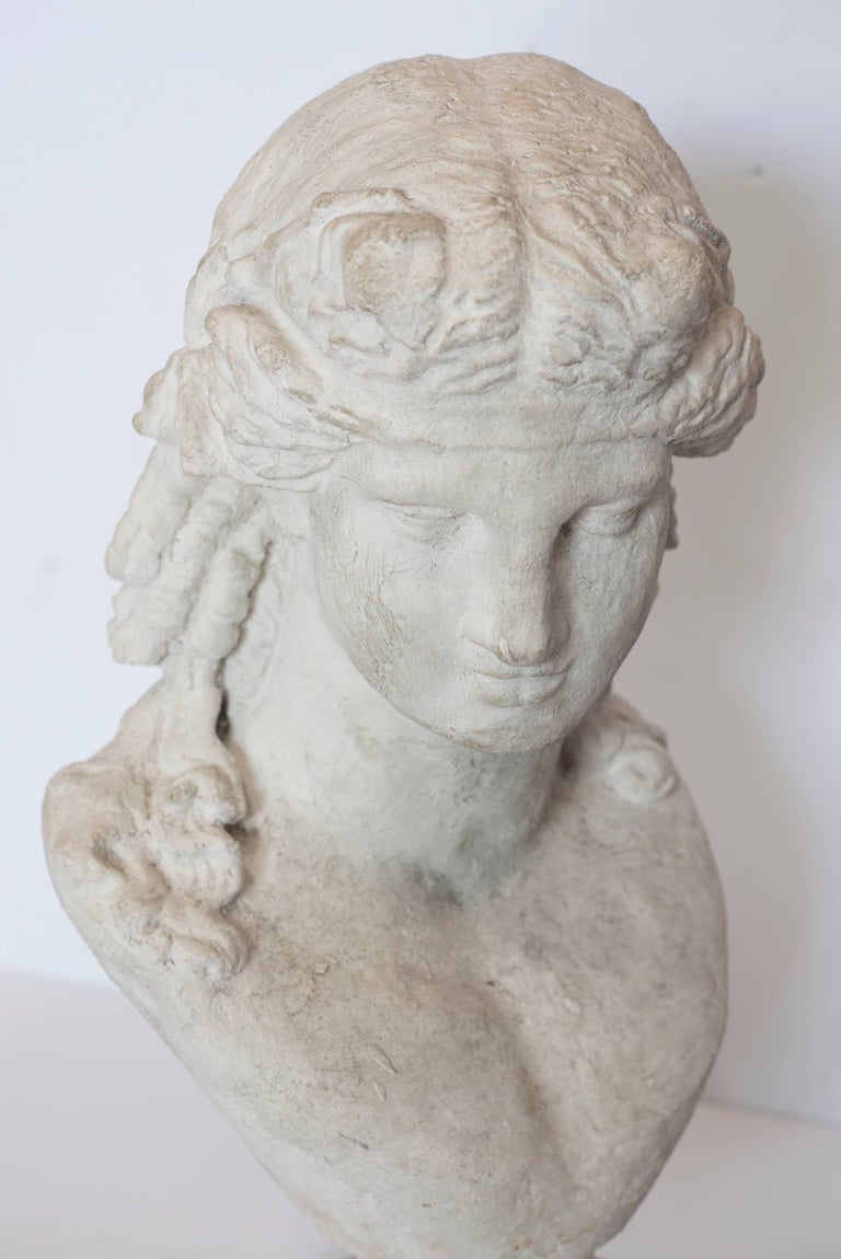 Small Tabletop Plaster Bust of a Woman For Sale at 1stDibs