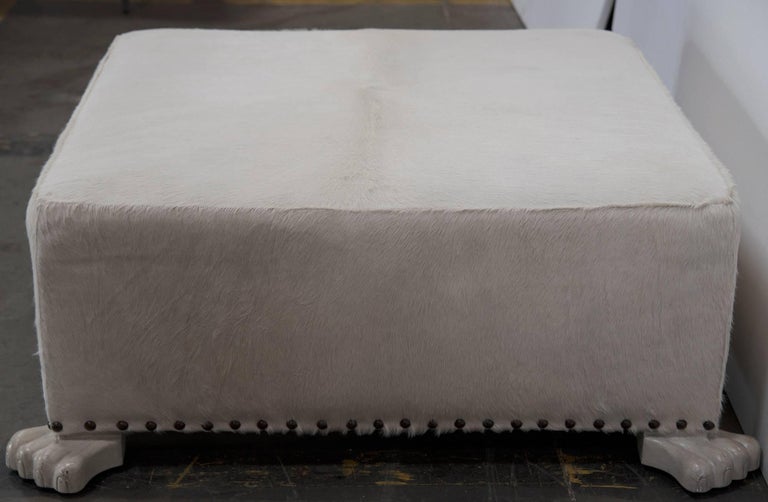 Large Cowhide Ottoman For Sale at 1stDibs