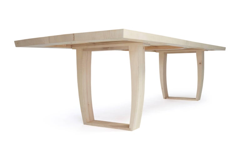Contemporary ripple sycamore table, white oil finish . In stock at 1stDibs