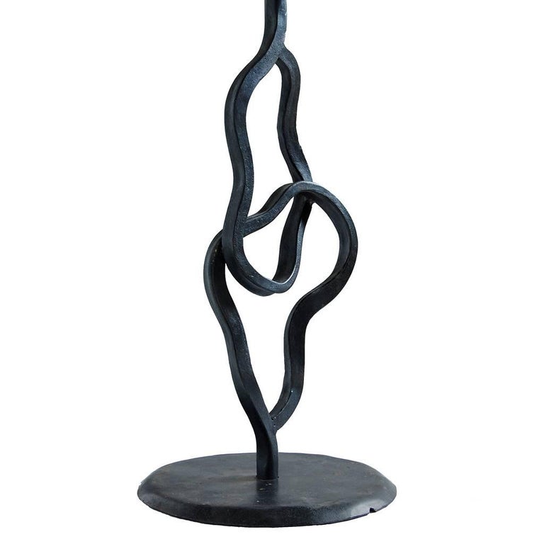 Hand-Forged, Sculptural, Abstract, Modern Wrought Iron Table Lamp For ...