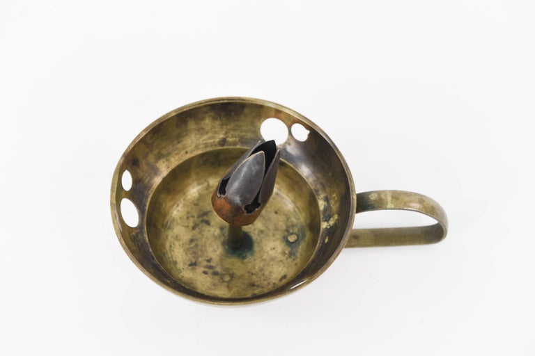 Antique Viennese Brass Portable Oil Lamp For Sale at 1stDibs