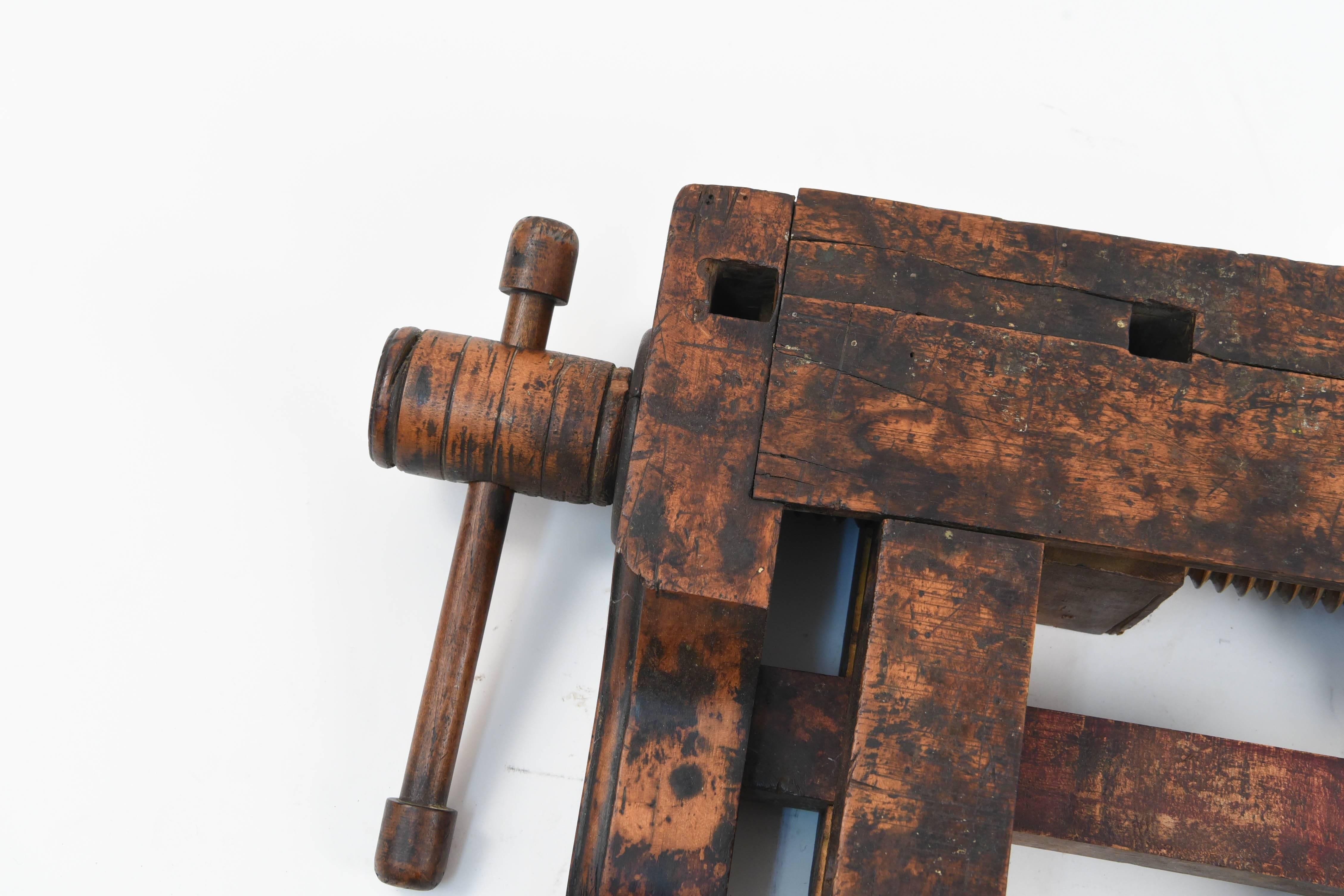 Antique Wooden Workbench Vise or Wall Sculpture For Sale at 1stDibs ...