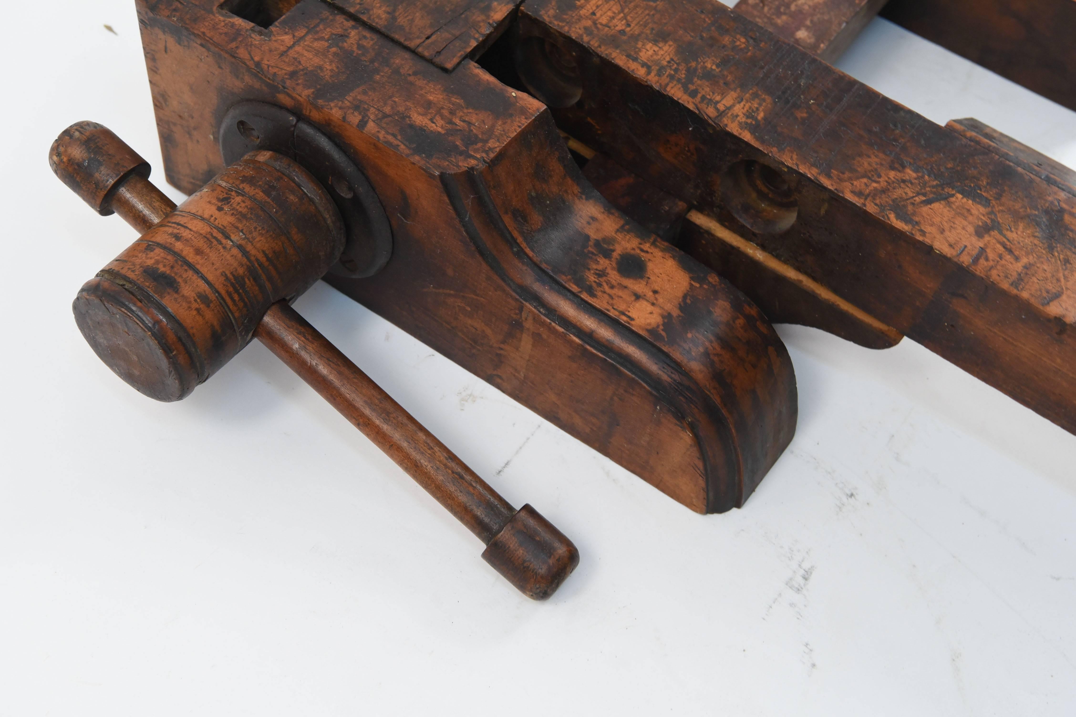 Antique Wooden Workbench Vise or Wall Sculpture For Sale at 1stDibs ...