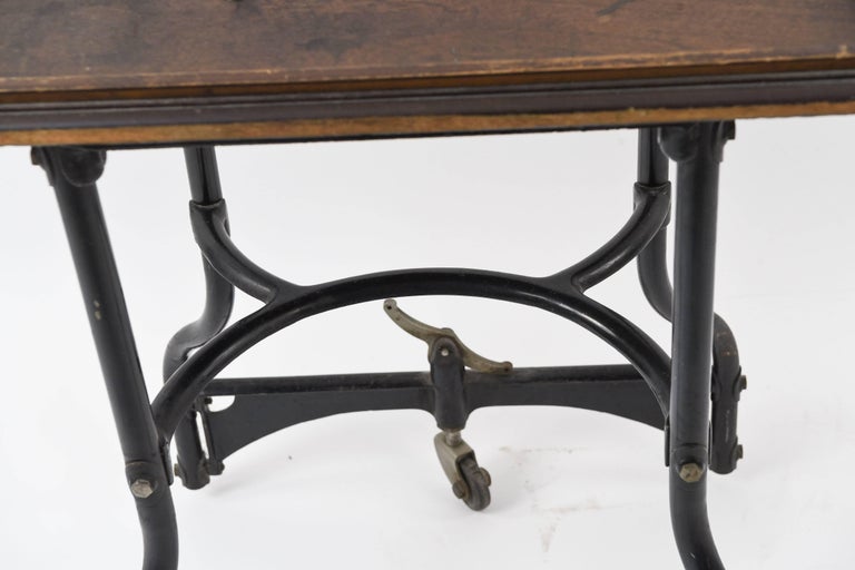 1930s Industrial Rolling Typewriter Work Table For Sale at 1stDibs