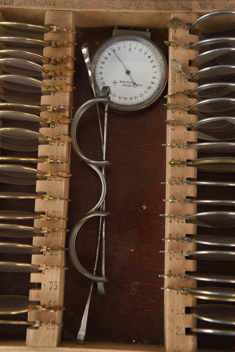 Antique Spectacle Lenses Eye Glass Optometrist tool set For Sale at ...