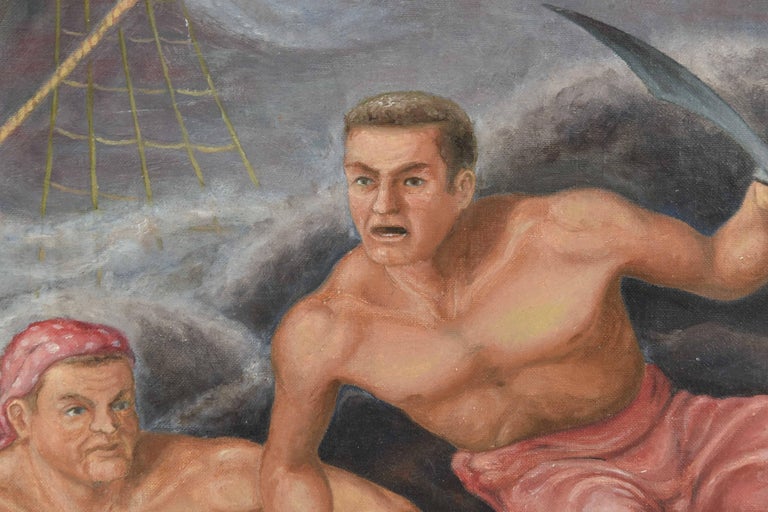 Robert Goss Bowen Jr. Oil on Canvas of Pirates For Sale at 1stDibs ...