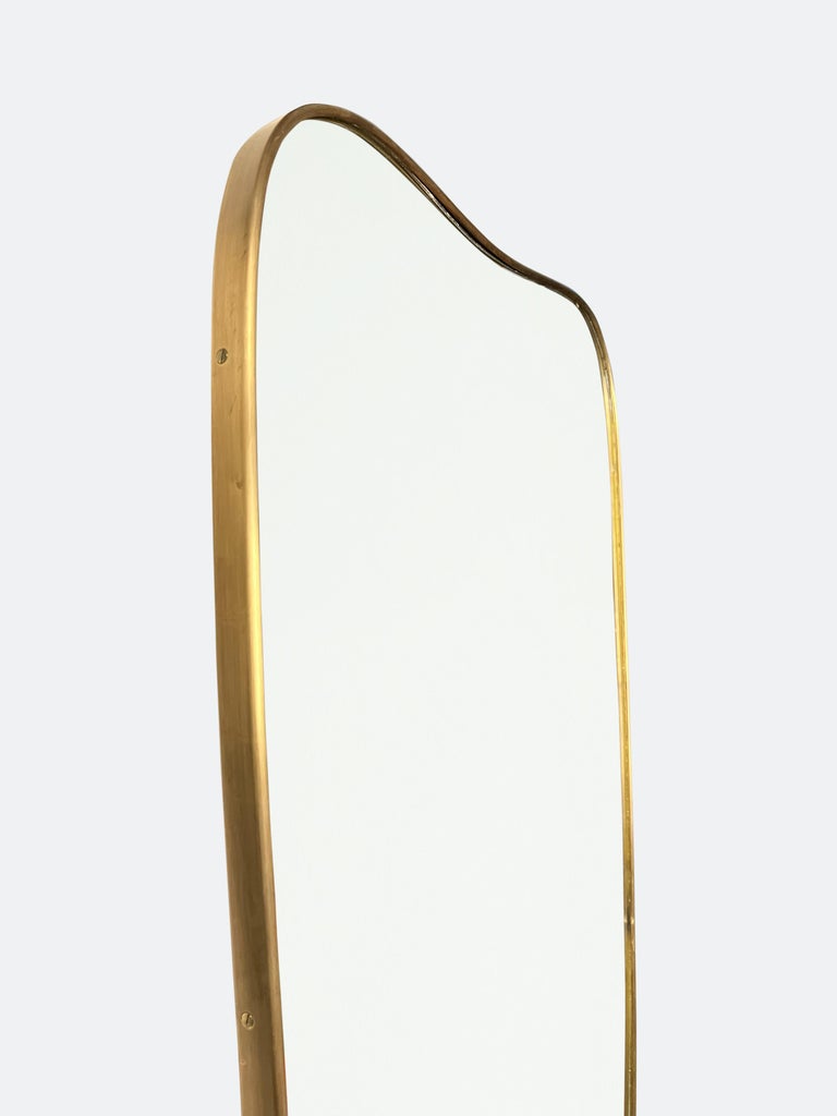 1950s Italian Large Modernist Shaped Brass Mirrors For Sale at 1stDibs