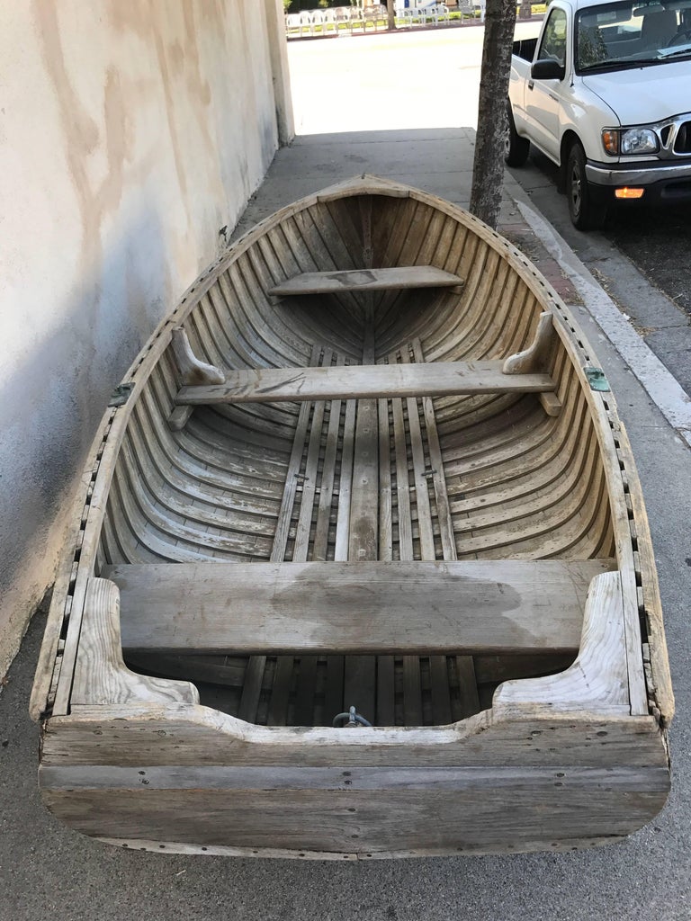 Early 20th Century Vintage Wood Row Boat For Sale at 1stDibs