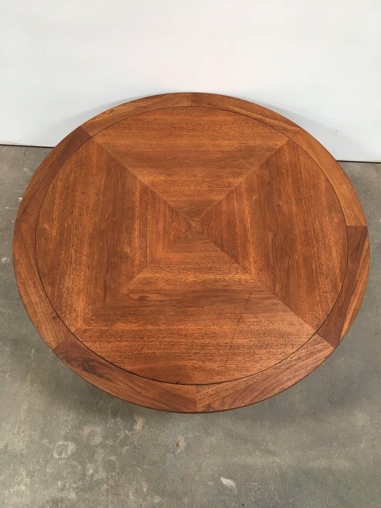 Midcentury Wooden Inlay Coffee Table with Maker's Mark at 1stDibs
