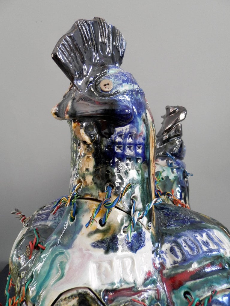 Lifesize Glazed Ceramic Hen Sculpture by Italian Artist Roberta Colombo ...