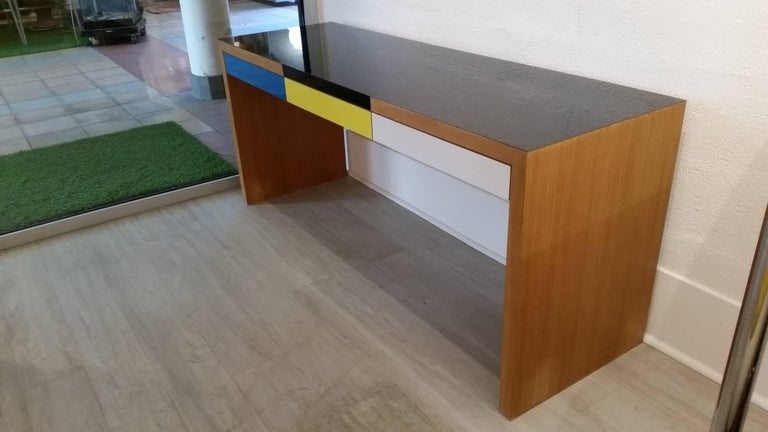 Console in Oak and Lacquered Melamine at 1stDibs