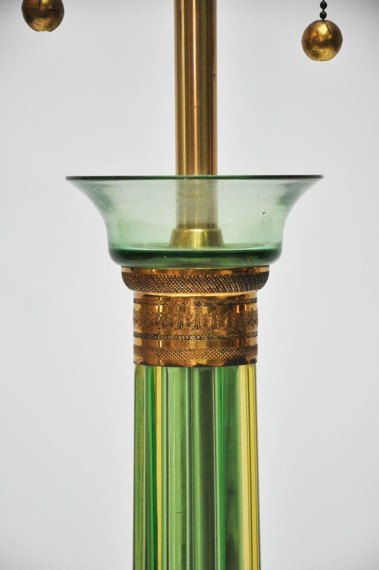 Marbro Green Seguso Glass Lamp at 1stDibs