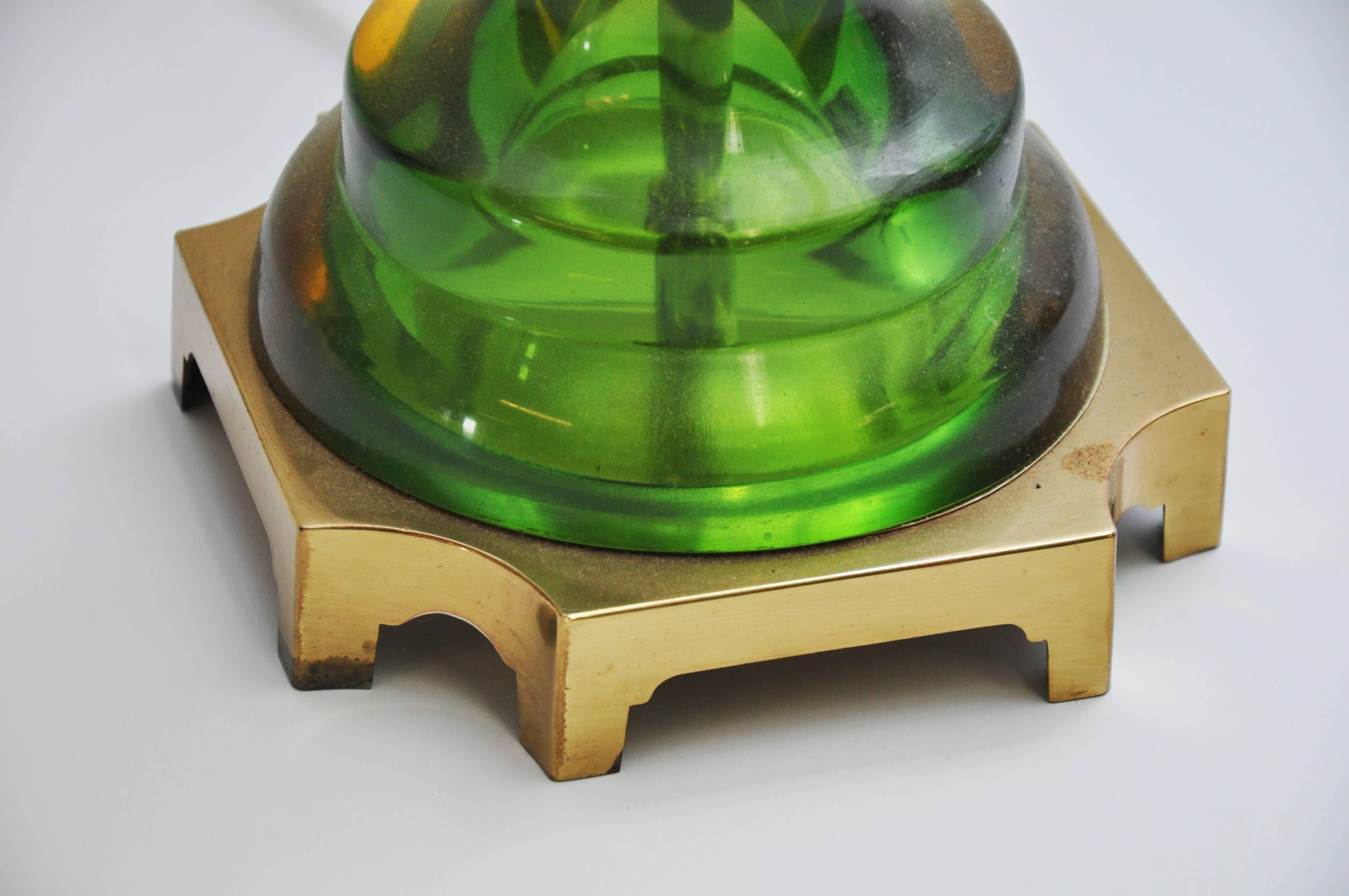 Marbro Green Seguso Glass Lamp at 1stDibs