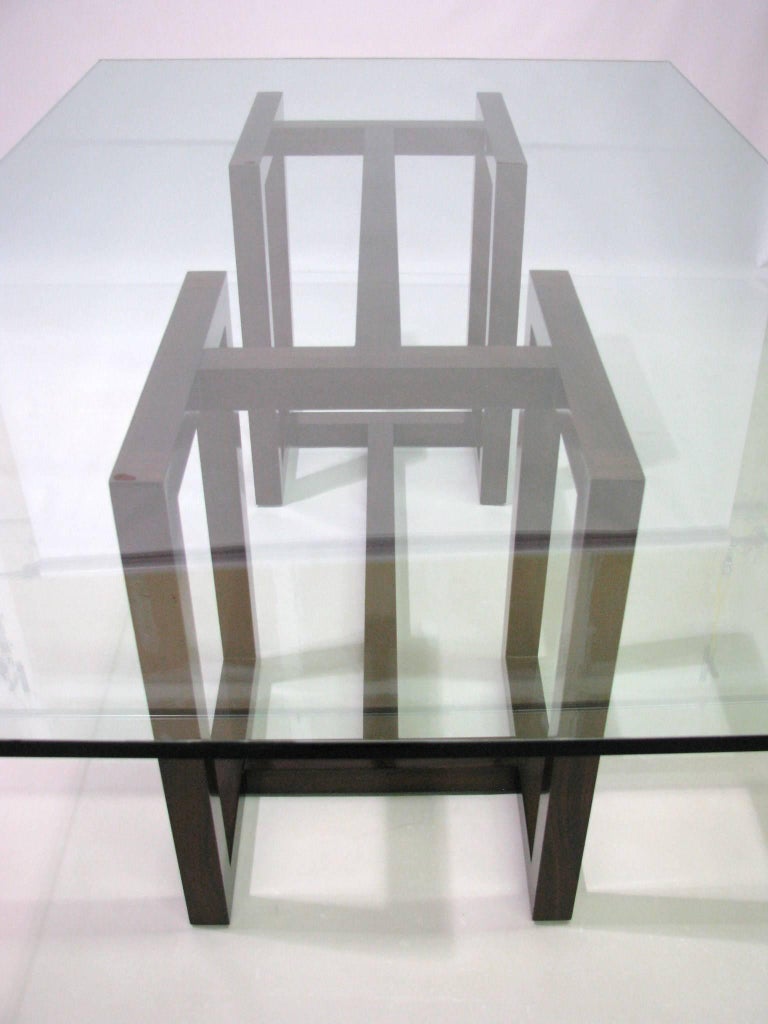 Ralph Lauren Mercer Street Rosewood and Glass Dining Table For Sale at ...