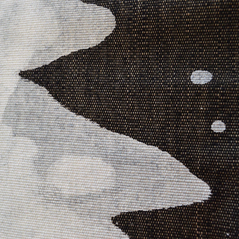 Porter Teleo Handmade Contemporary Runner Ink Blot Rug in Black and ...