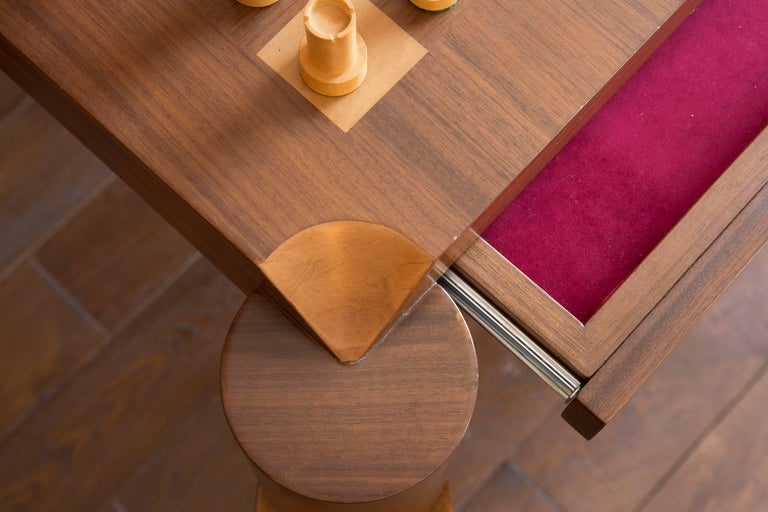 Contemporary Grandmaster's Chess Game Table with Walnut and Maple ...