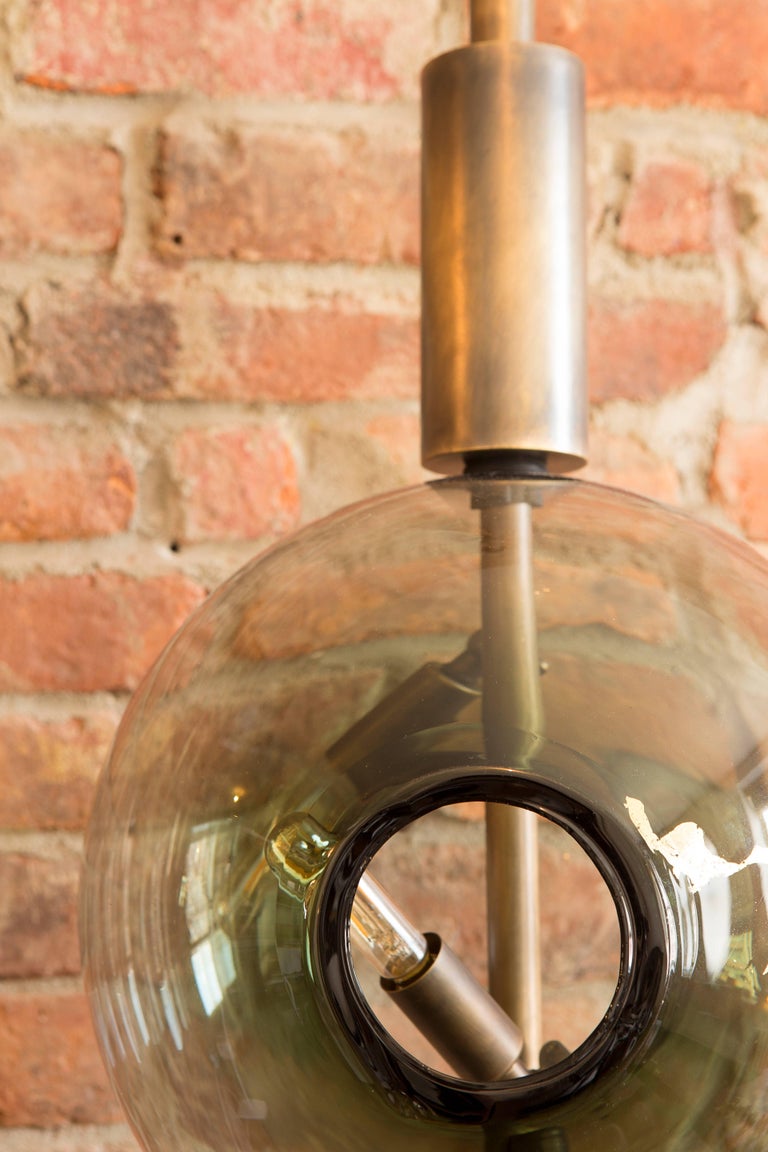 Lean Light-Modern Handmade Glass with Gold Leaf and Brass Wall and ...