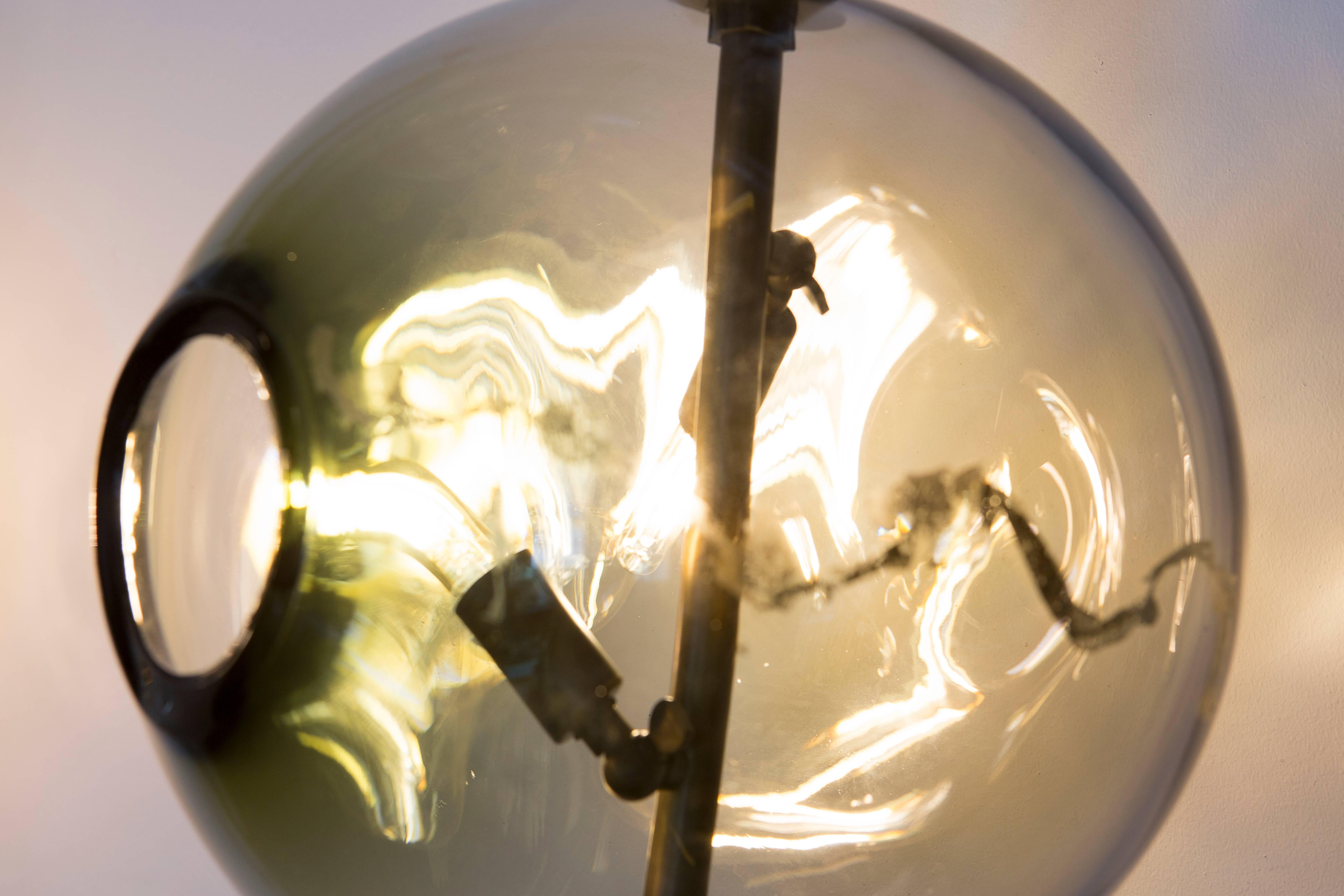 Lean Light-Modern Handmade Glass with Gold Leaf and Brass Wall and ...