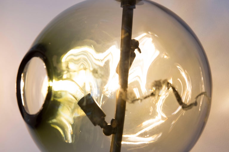 Lean Light-Modern Handmade Glass with Gold Leaf and Brass Wall and ...