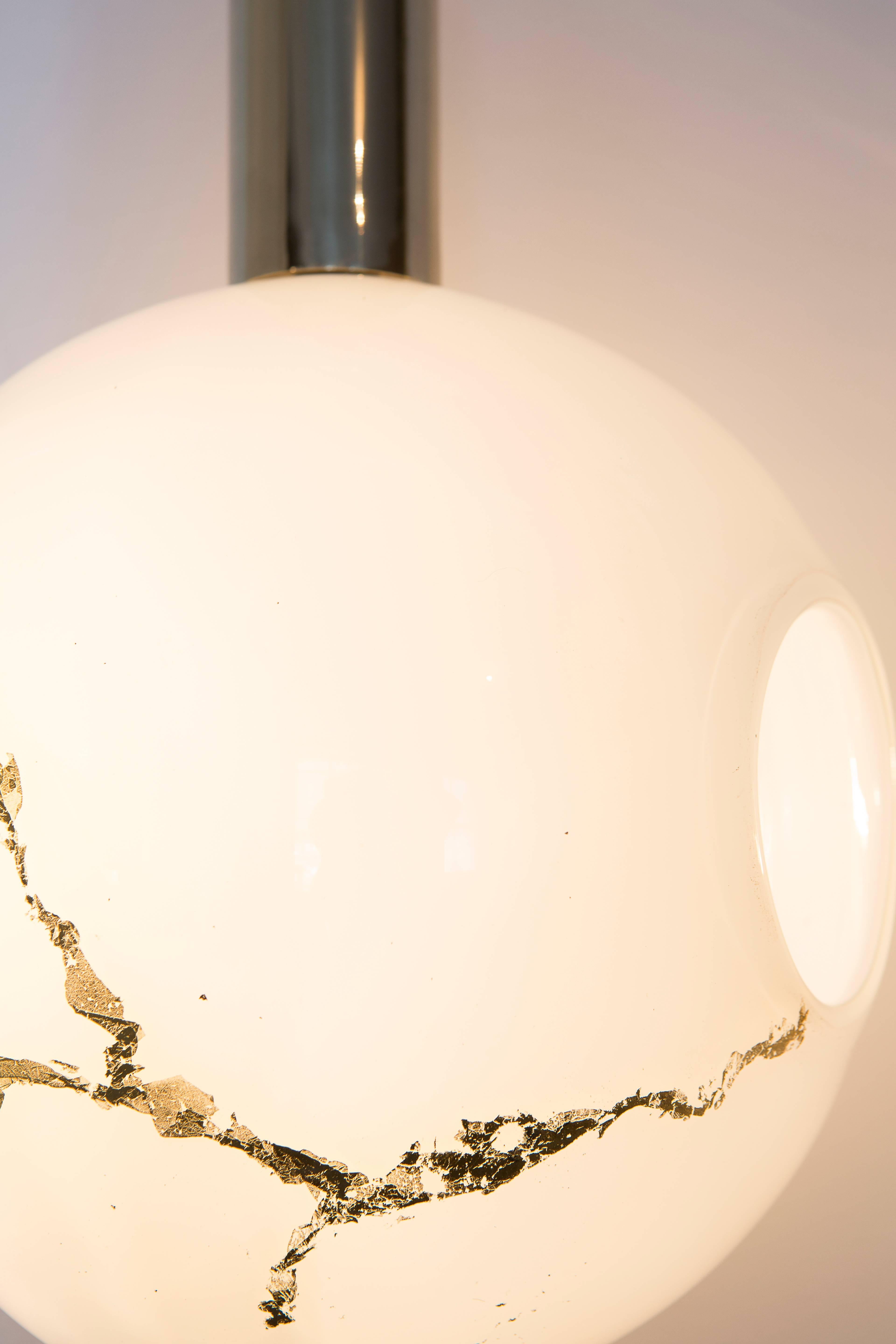 Lean Light-Modern Handmade Glass with Gold Leaf and Brass Wall and ...