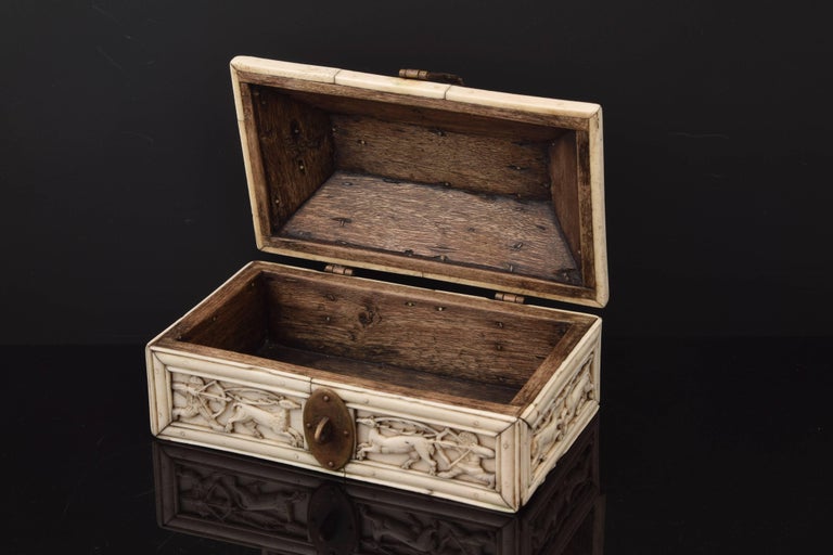 Neo-Romanesque Chest, Carved Bone, 20th Century For Sale at 1stDibs