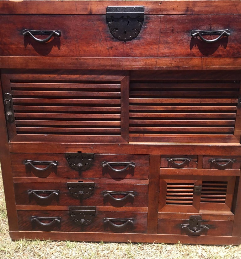 Antique Japanese Tansu Chest with Original Iron Hardware For Sale at ...