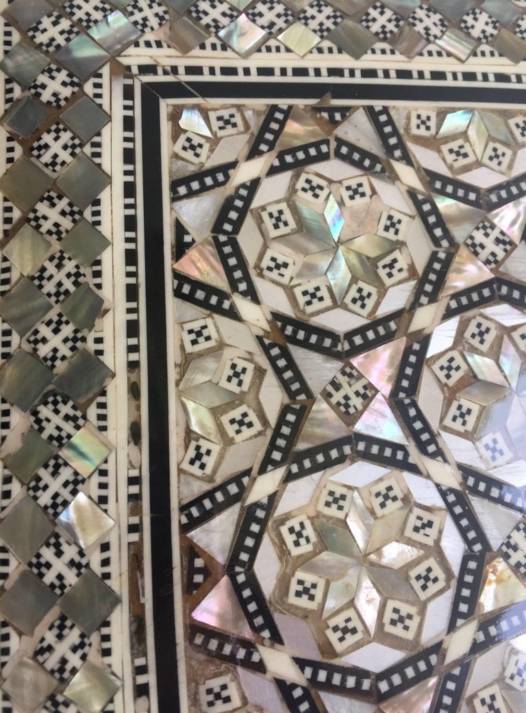 Mother-of-Pearl Jewelry Box, Inlaid Box with Key For Sale at 1stdibs