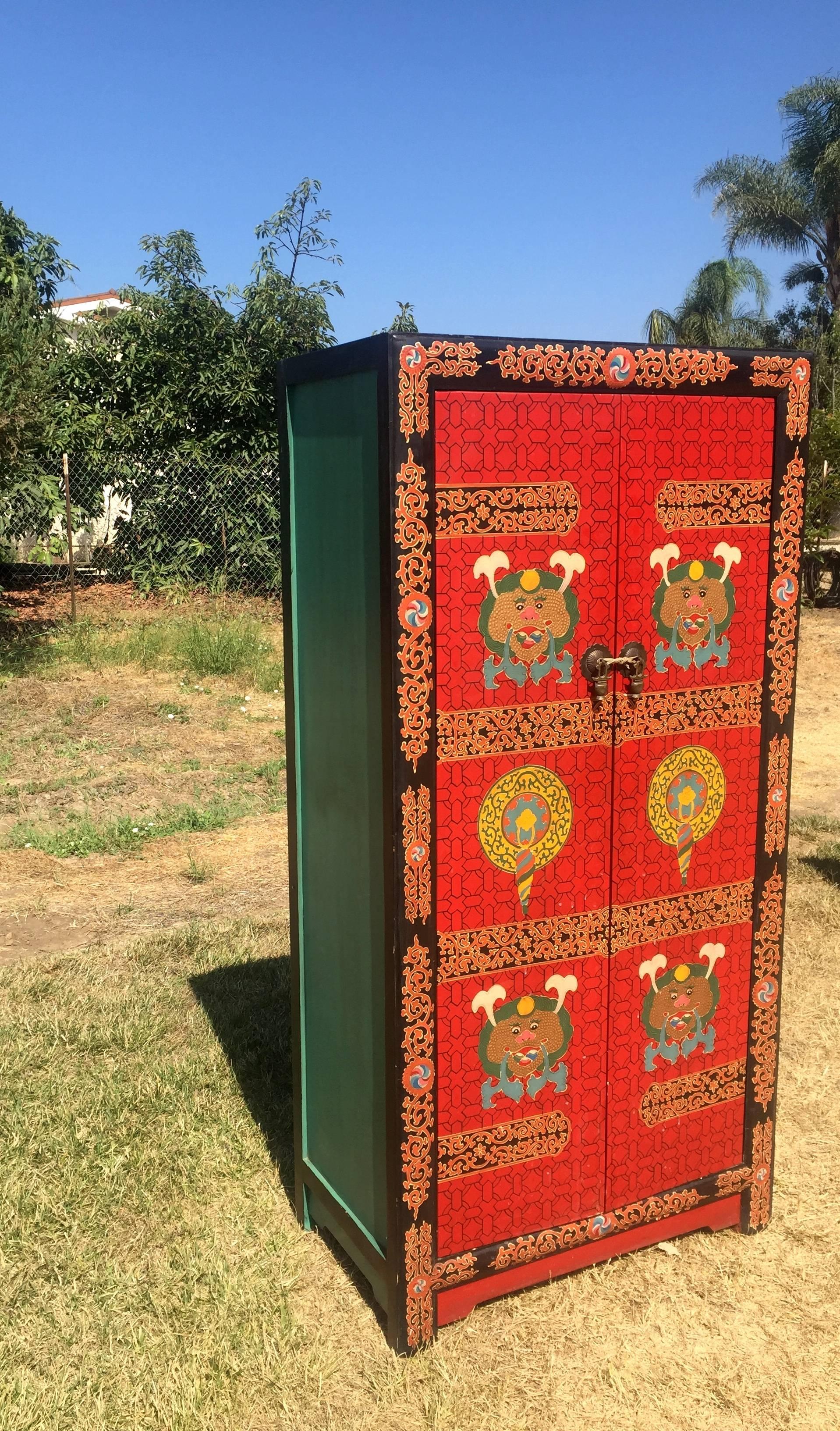 Hand-Painted Tibetan Chest at 1stDibs