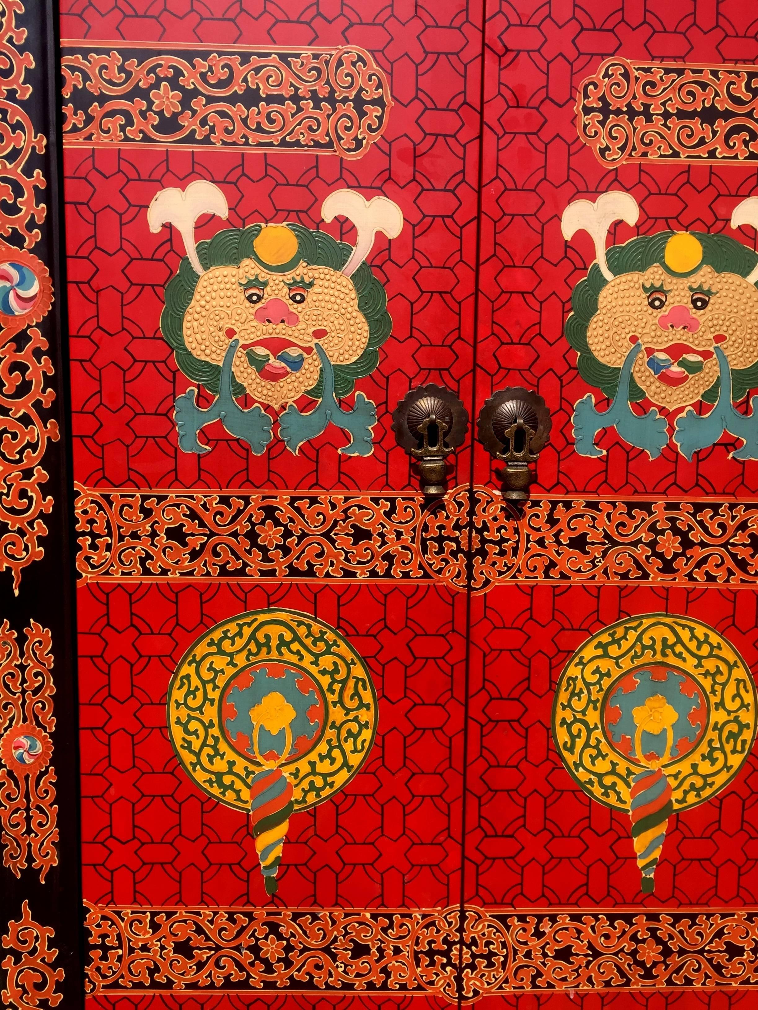 Hand-Painted Tibetan Chest at 1stDibs