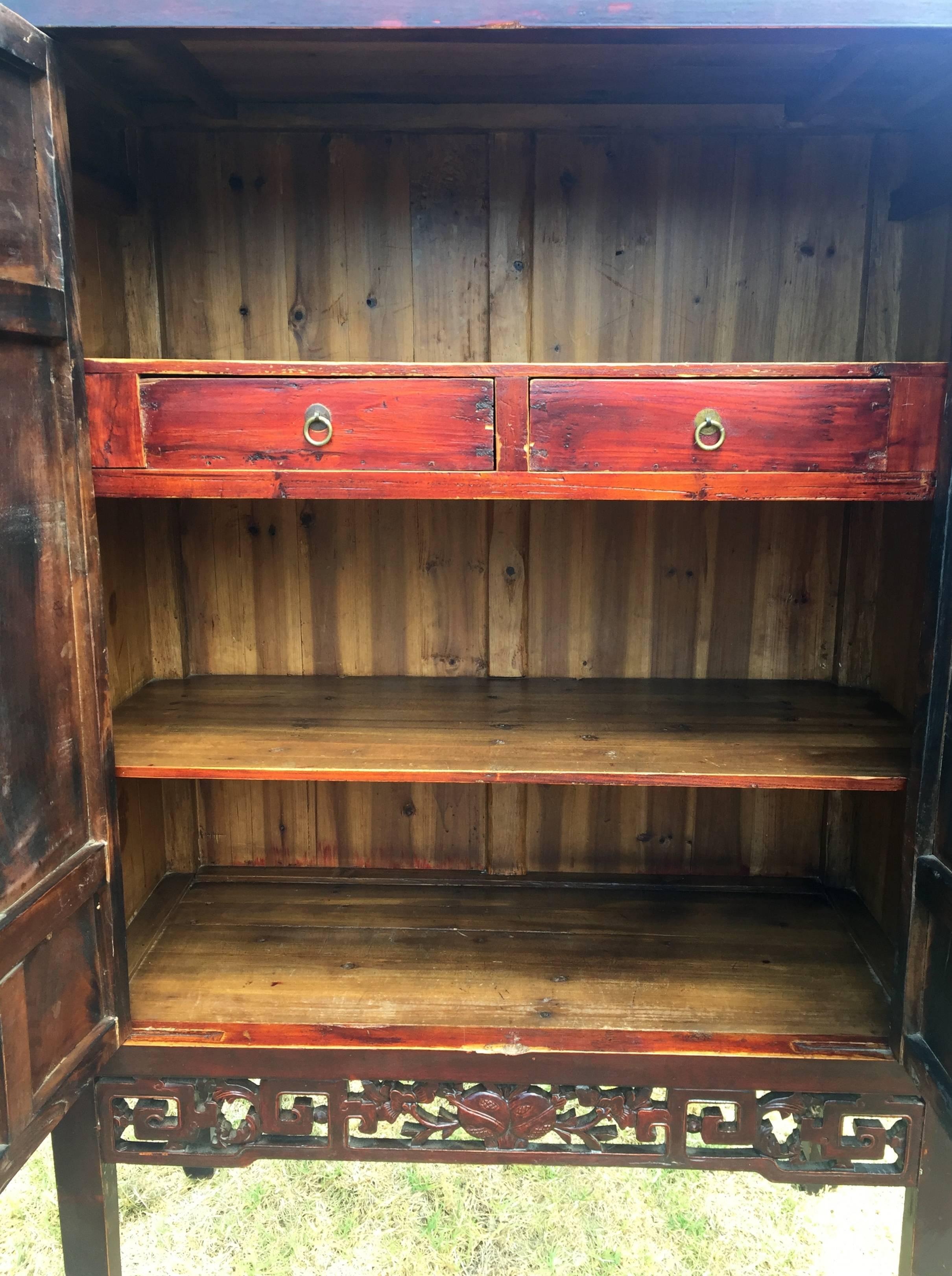 Antique Southern Chinese Scholar's Chest with Carvings at 1stDibs