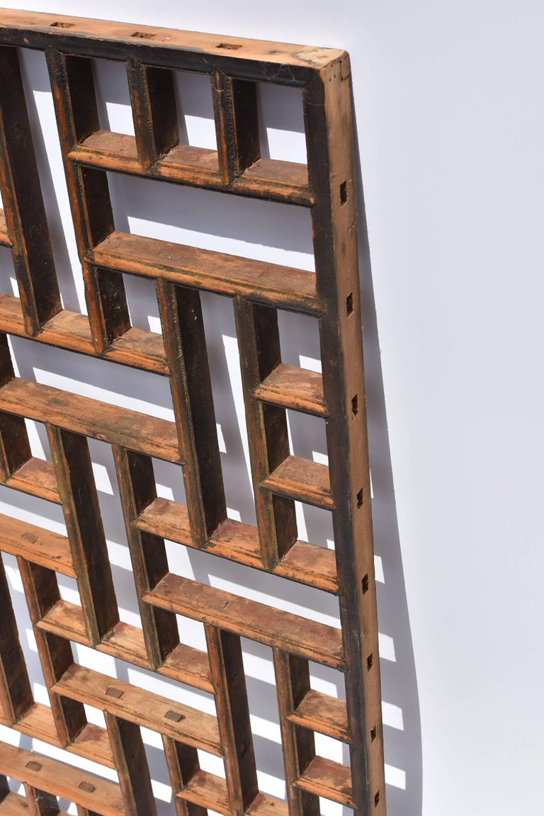Antique Asian Screen, Geometric Design at 1stDibs