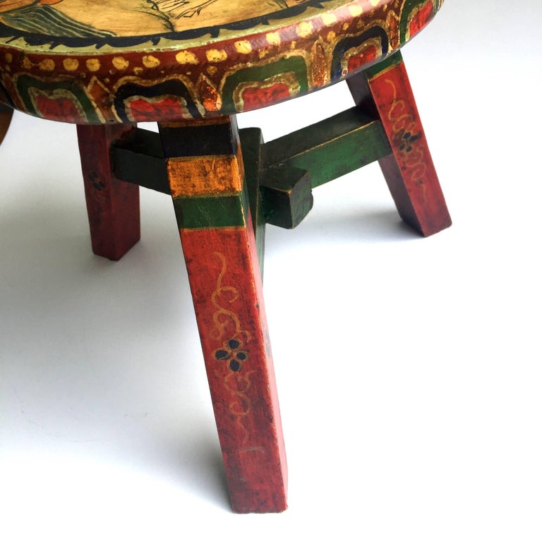 Pair of Tibetan Stools, Hand-Painted at 1stDibs | hand painted stools ...