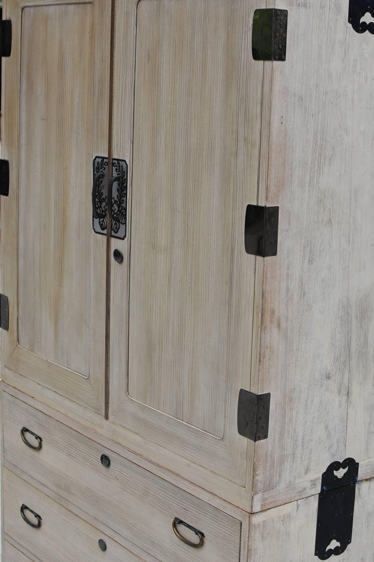 Vintage White Japanese Wardrobe with Interior Trays at 1stDibs