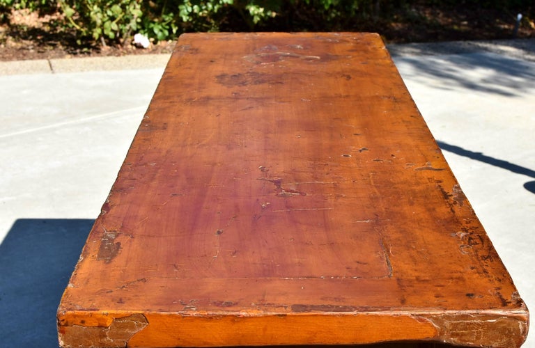 19th Century Red Lacquer Harmony Chest, with Single Solid Slab Top at ...